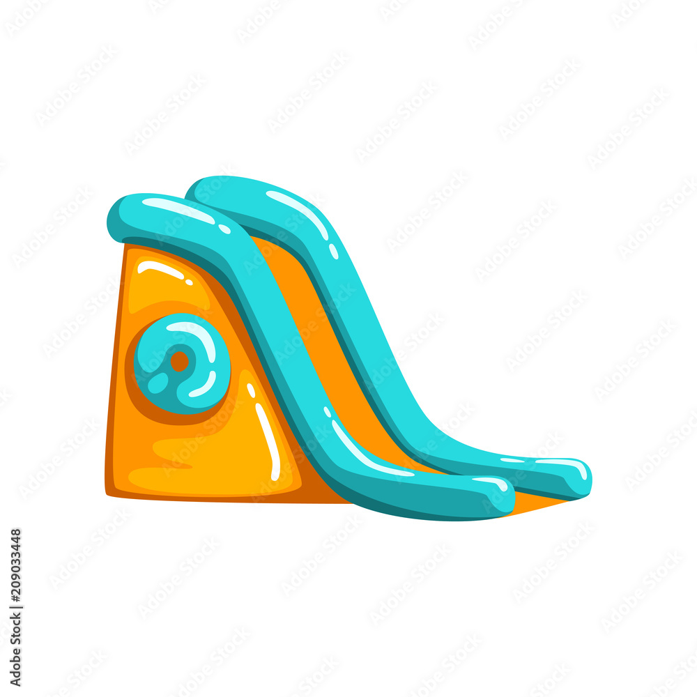 Inflatable slide, amusement park bouncy equipment vector Illustrations ...