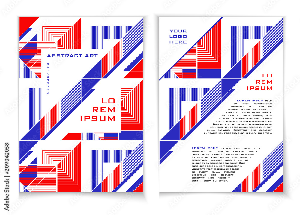 Template design of flyer, brochure, cover, poster in abstract art style ...