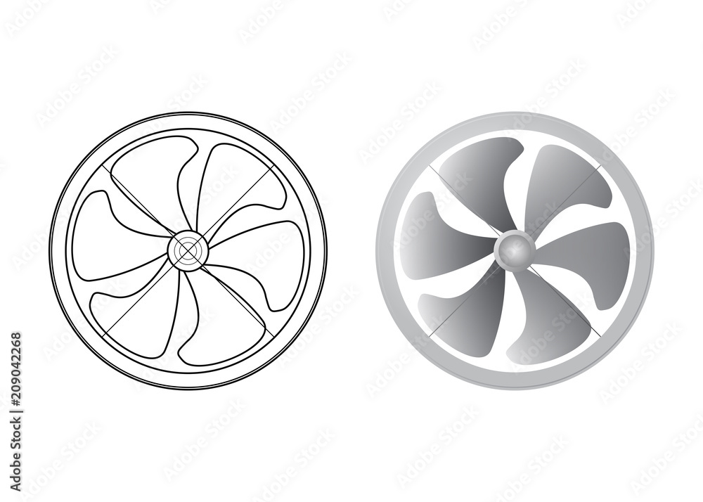 Axial flow fan. Industrial vector illustration. Airflow equipment Stock ...