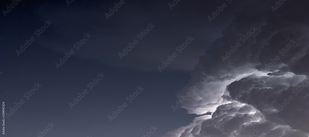 Dramatic Storm Clouds background. Lightning in the clouds. Night Clouds ...