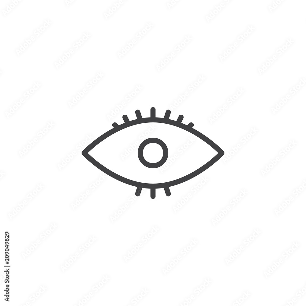 Human eye outline icon. linear style sign for mobile concept and web ...