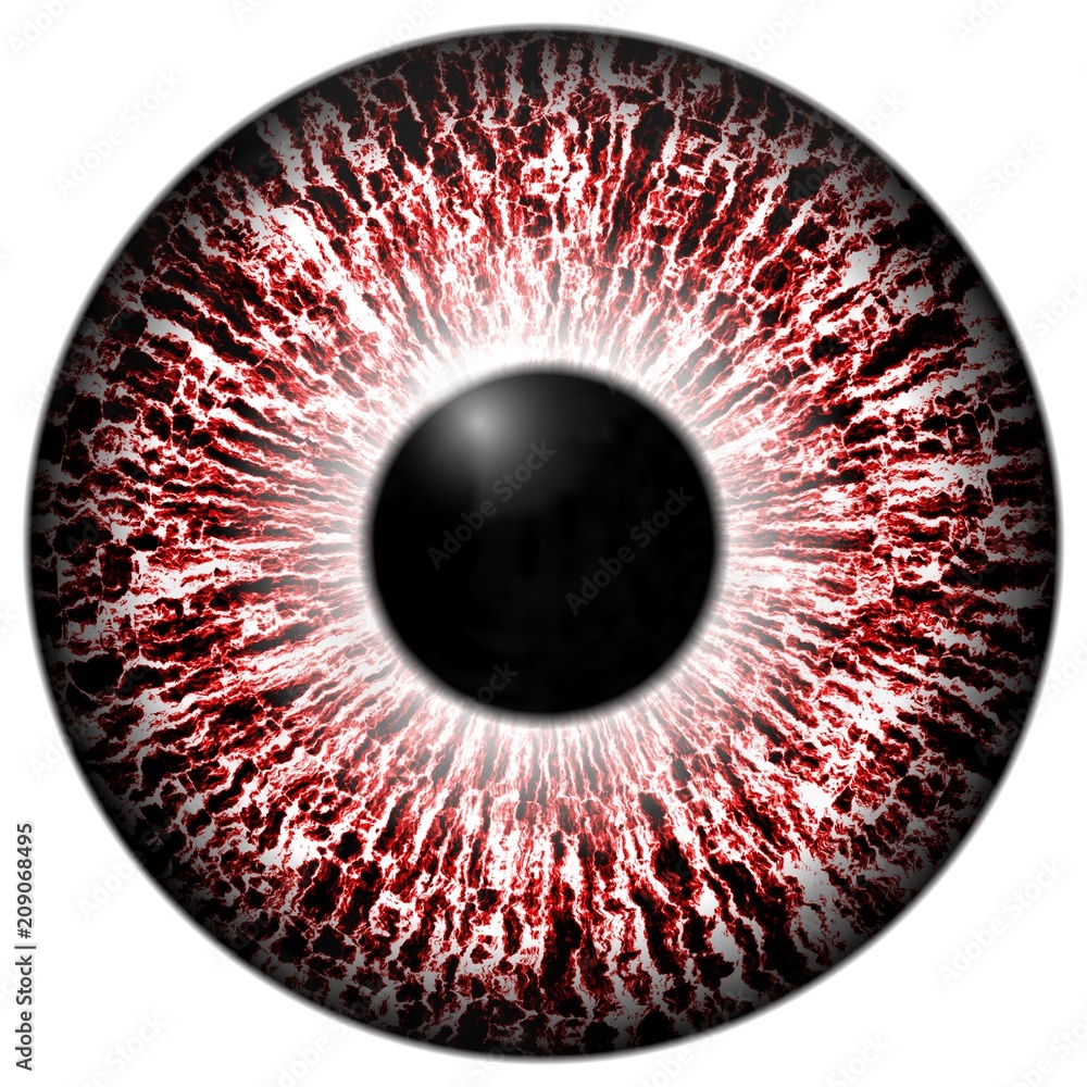 Alergic eye 3d red texture with black fringe and lines Stock ...