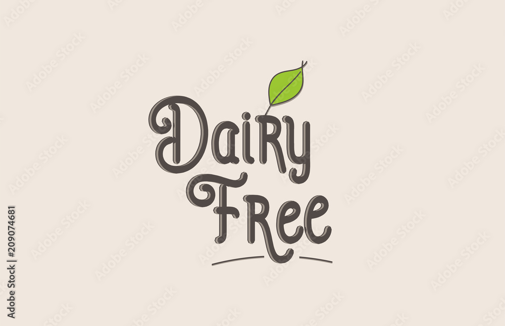 dairy free word text typography design logo icon Stock Vector | Adobe Stock