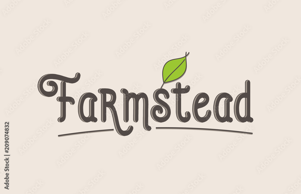 farmstead word text typography design logo icon Stock Vector | Adobe Stock