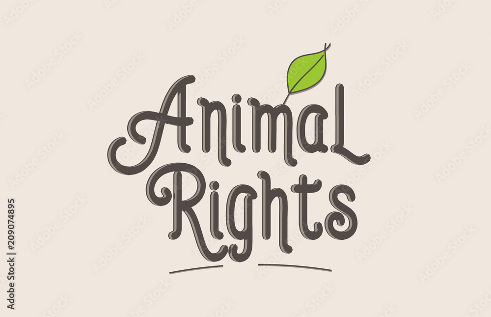 animal rights word text typography design logo icon Stock Vector ...