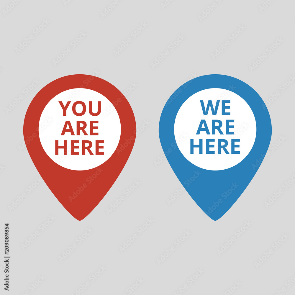 Marker location icon with you are here text. Stock Vector | Adobe Stock