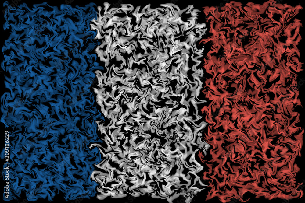 Flag of France - French Flag Burning Smeared Colors Design Stock ...