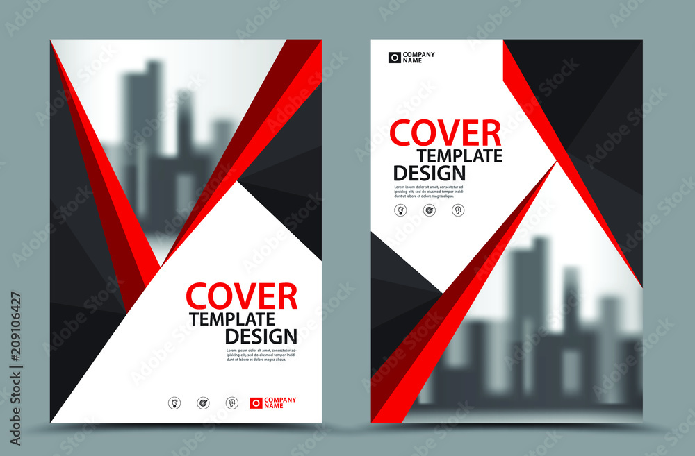 Red Cover template vector, Book Cover Design Template in A4. Brochure ...