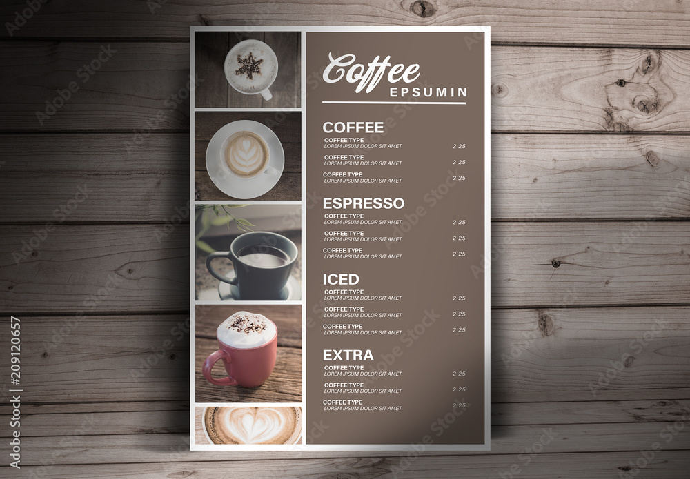 Coffee Menu Layout Stock Template | Adobe Stock