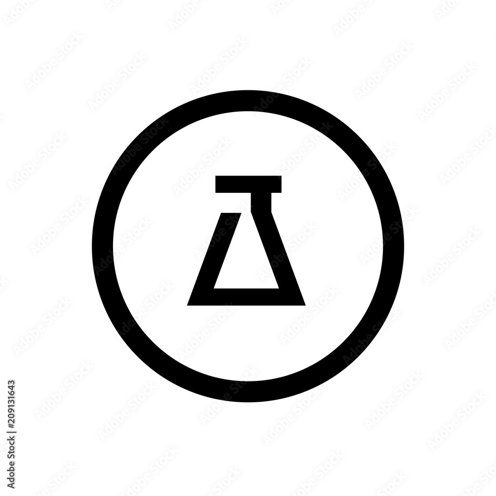 Experiment, Lab Symbol and Circle Outline, Icon Concept, Vector Logo ...