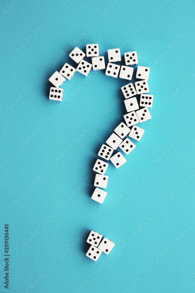 Question mark made of dice Stock Photo | Adobe Stock