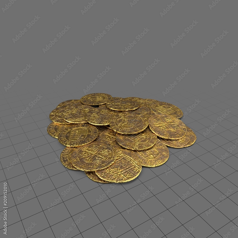 Pile of gold coins Stock 3D asset | Adobe Stock