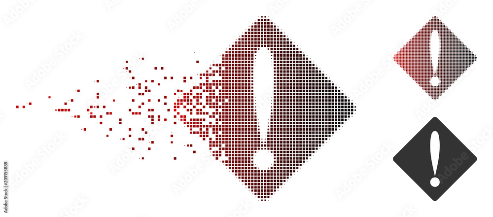 Vector problem icon in sparkle, pixelated halftone and undamaged solid ...