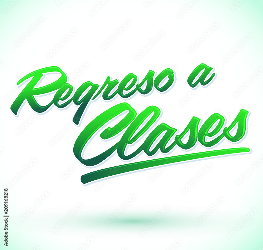 Regreso a clases, Back to school spanish text vector lettering design ...