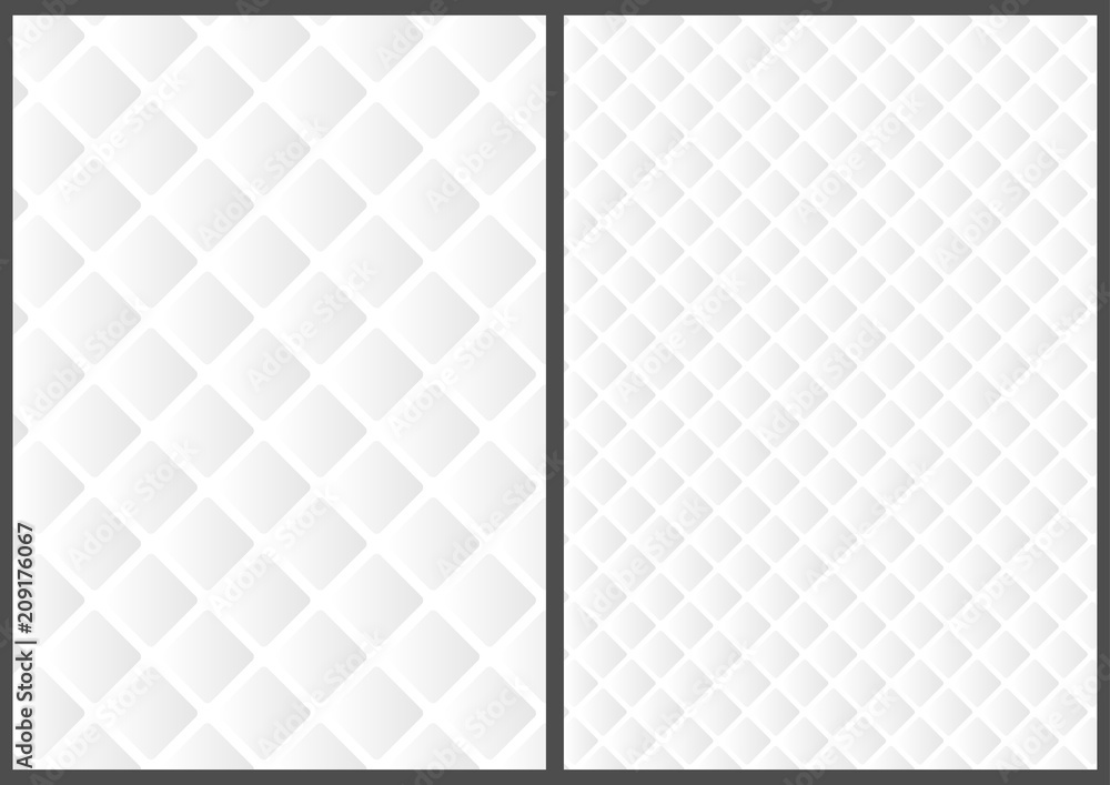 White 3D Grid Texture in Two Variations - Modern Diagonal Pattern on ...