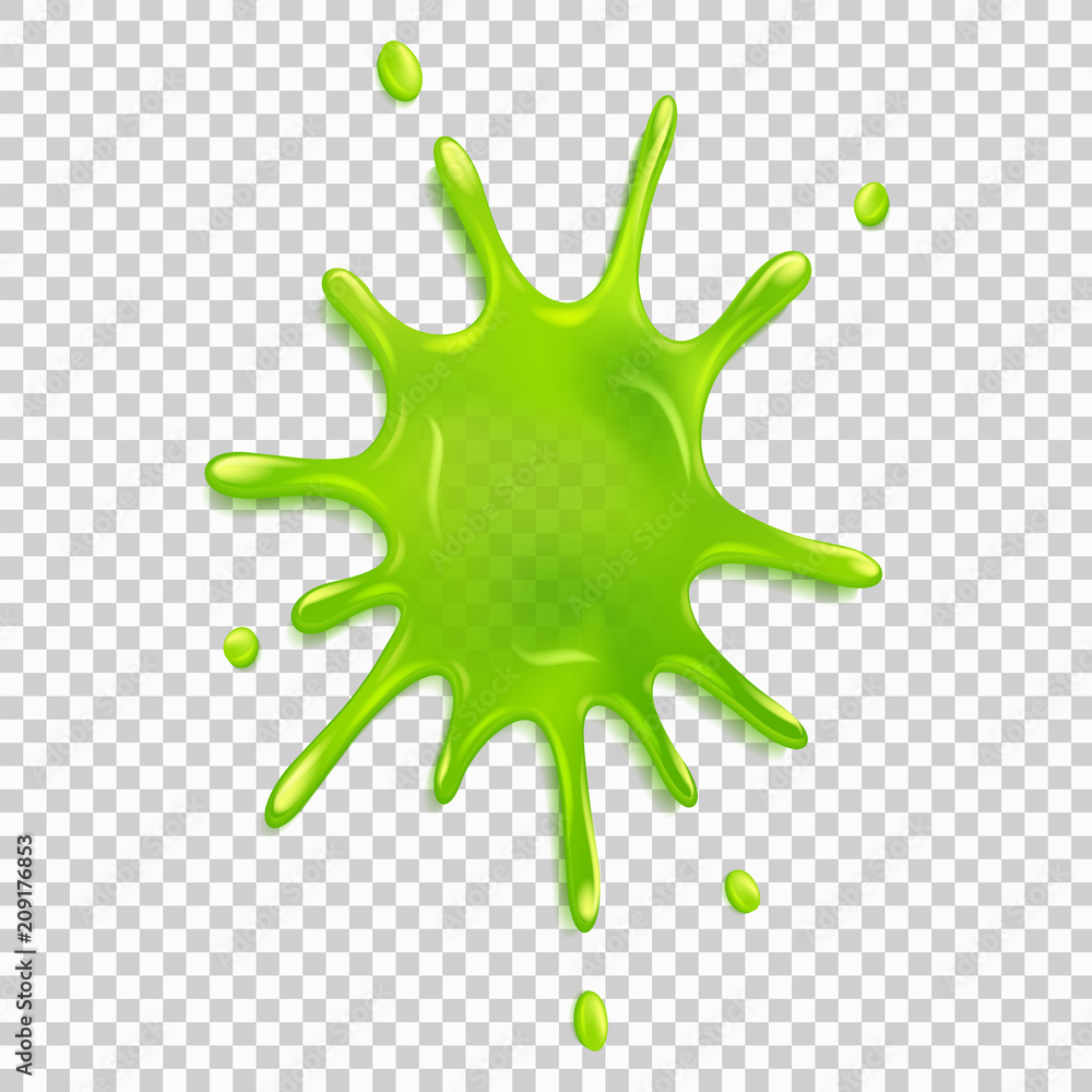 Realistic green slime. Illustration isolated on transparent background ...