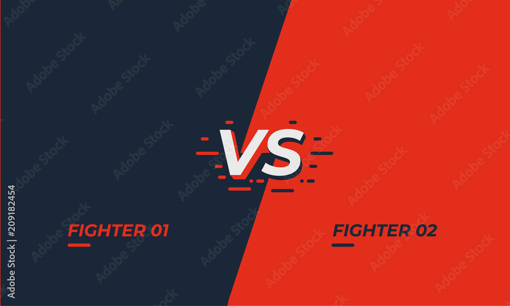 Versus screen design. Battle headline template. Fllat modern design ...