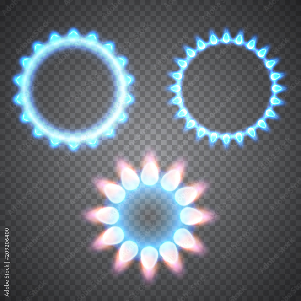 Realistic vector natural gas flame isolated on transparent background ...