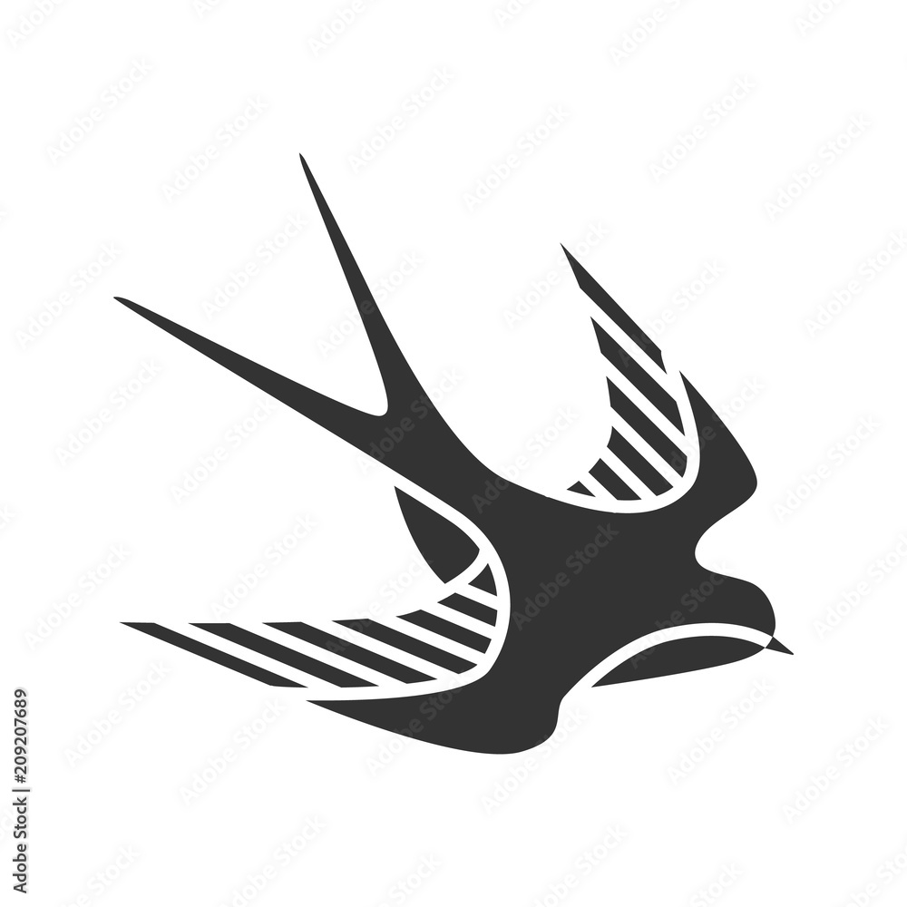Swallow bird glyph icon Stock Vector | Adobe Stock