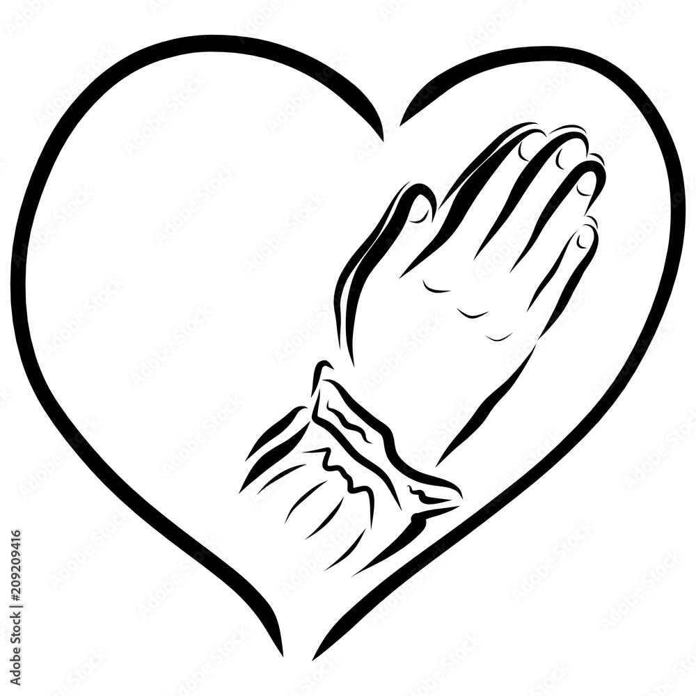 Heart and hands of a praying woman, religion and faith Stock ...