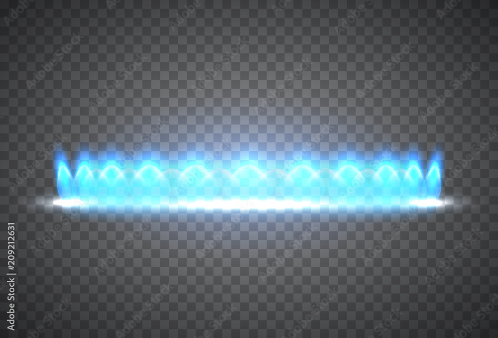 Realistic vector natural gas flame isolated on transparent background ...