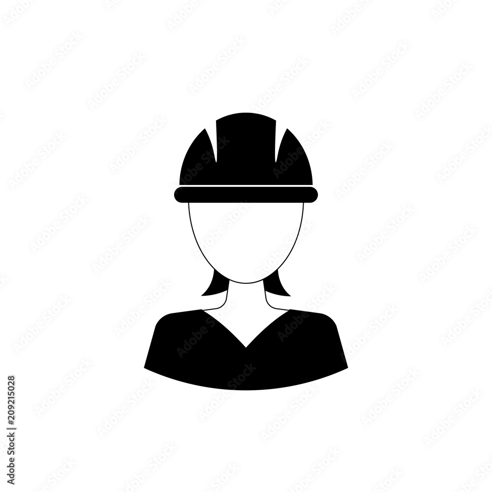 Engineer woman. icon in trendy flat style isolated on white background ...