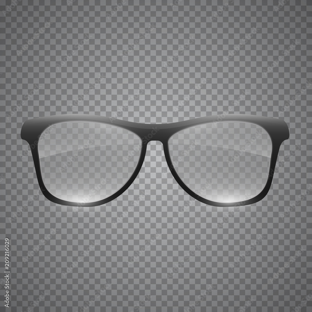 Realistic vector glasses on transparent background. Stock Vector | Adobe Stock