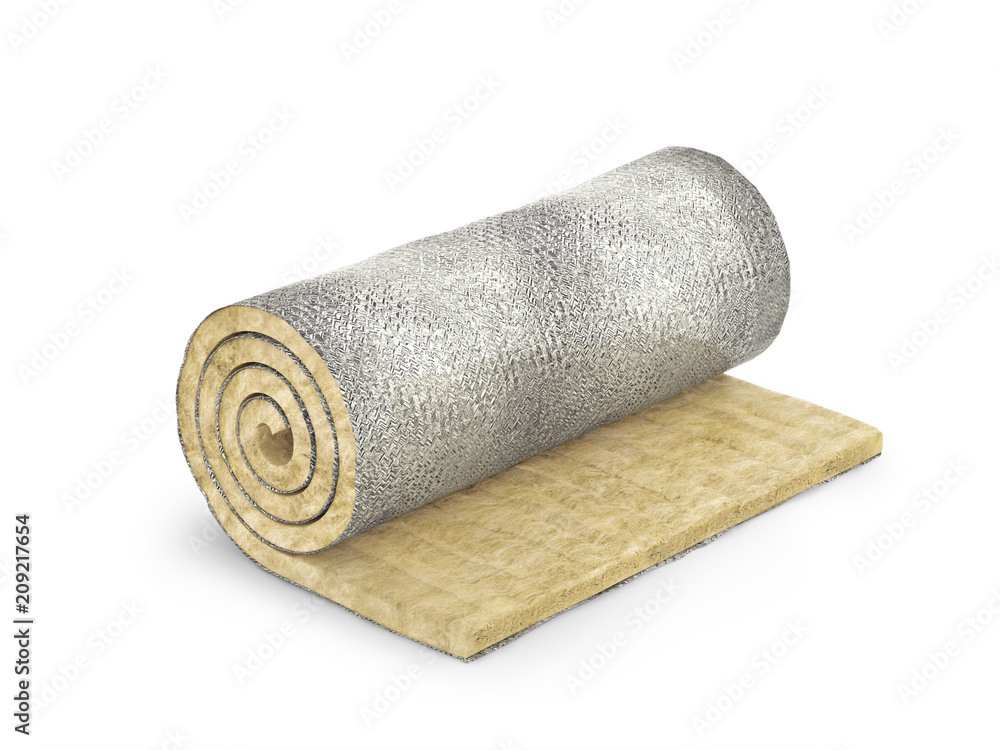 Insulator for heat cold and sound protection white background Stock ...