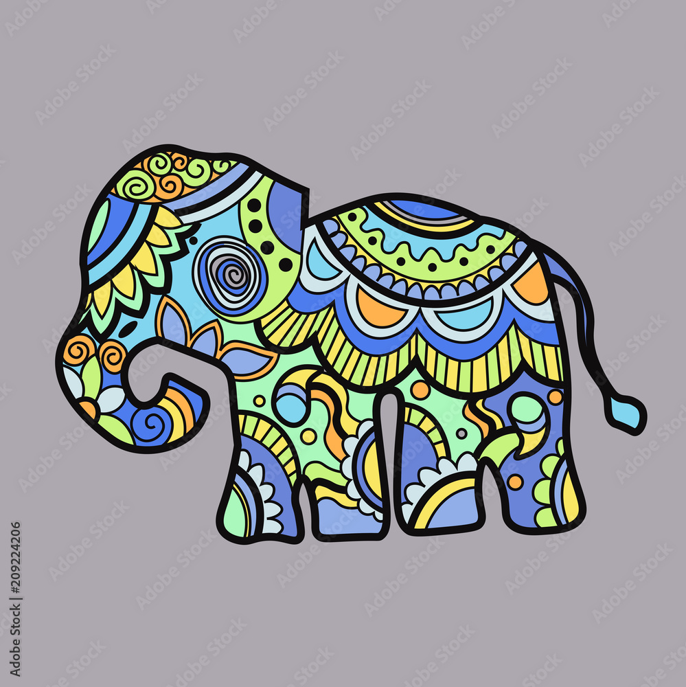 Indian Elephant Henna Drawing