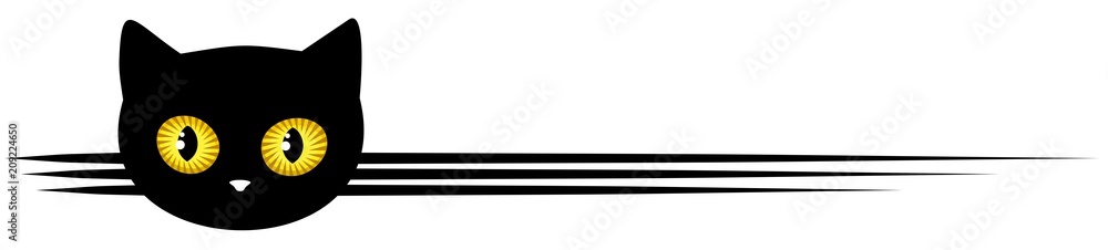 Symbol with black cat. Stock Vector | Adobe Stock