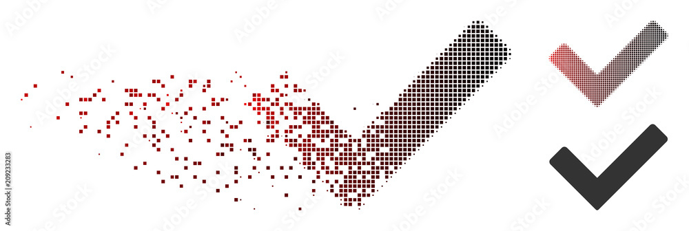 Vector OK icon in sparkle, dotted halftone and undamaged whole variants ...