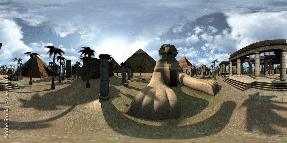 Photo & Art Print Spherical 360 degrees, seamless panorama of ancient ...