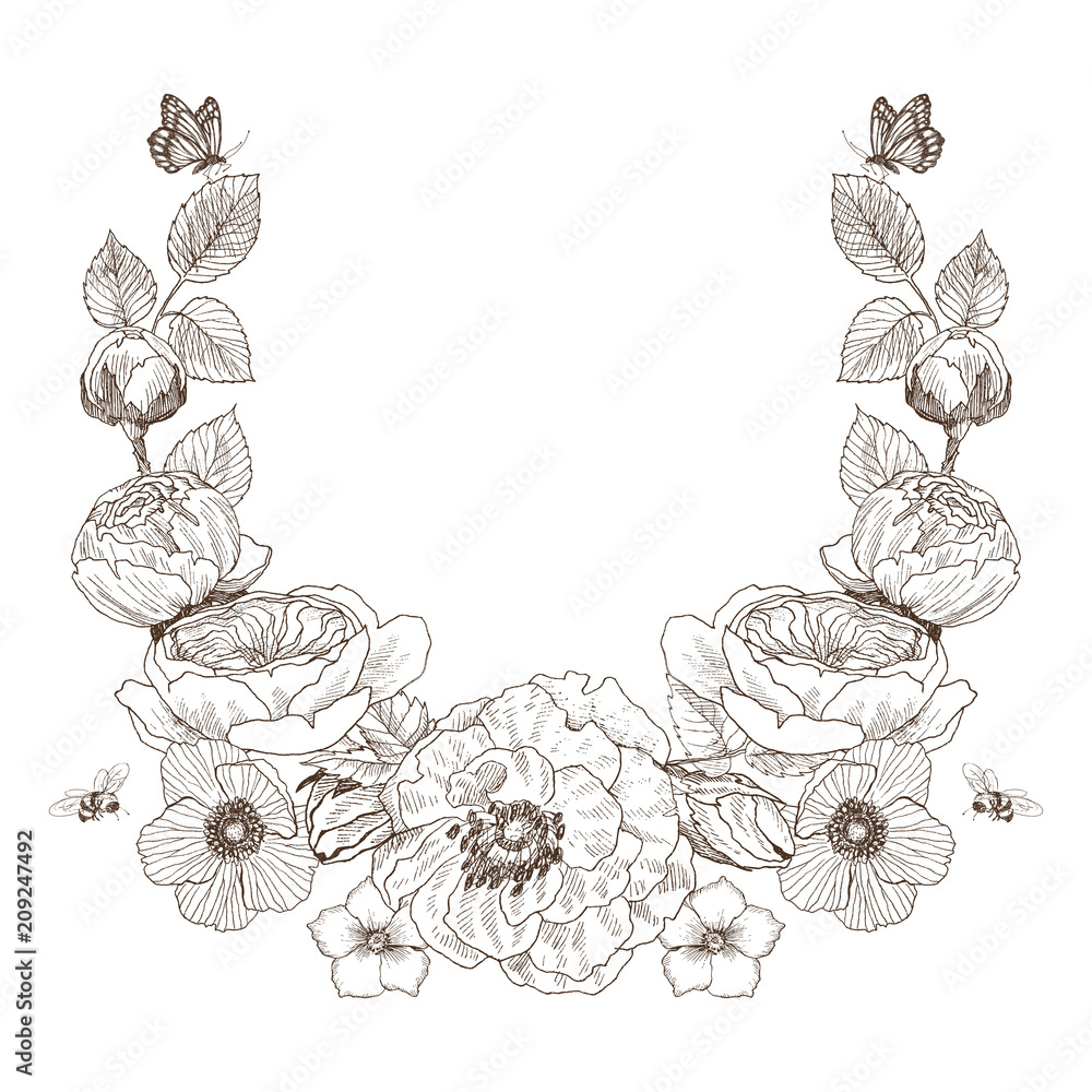 Victorian Floral Border Clip Art