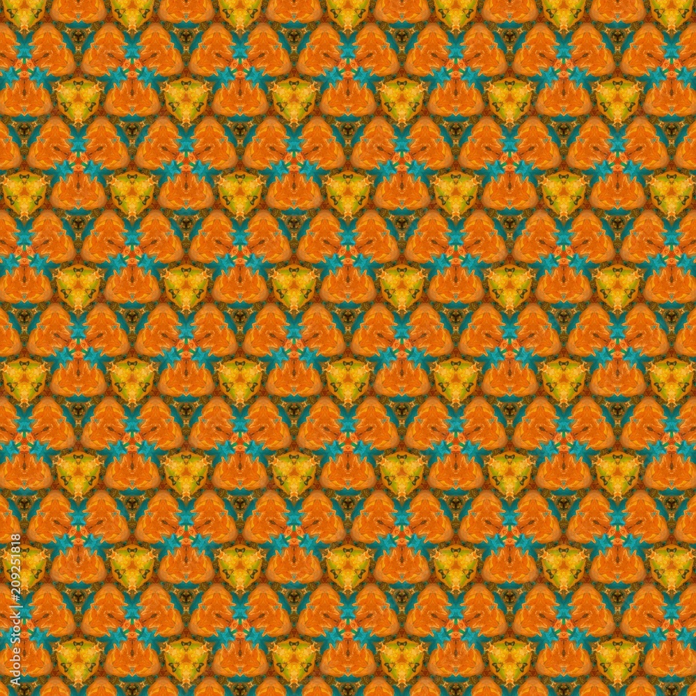 Seamless pattern background. Symmetric vintage fabric texture. Decor ...