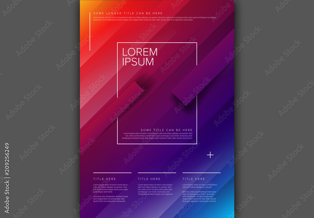 Blocky Color Gradient Digital Poster Layout Stock Template | Adobe Stock
