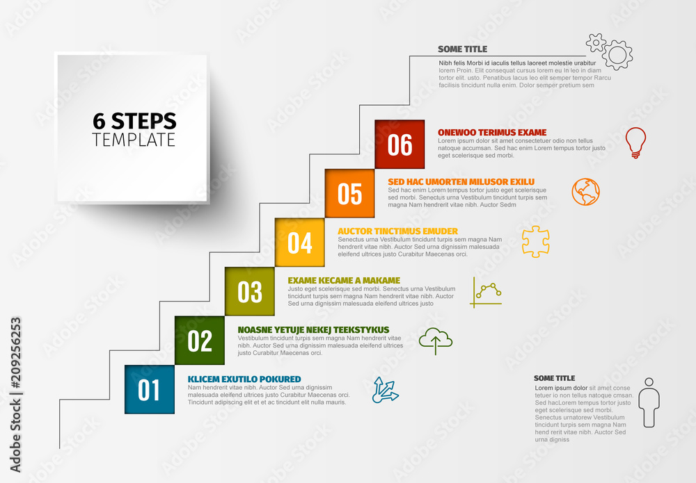 Square Steps Infographic Layout Stock Template | Adobe Stock