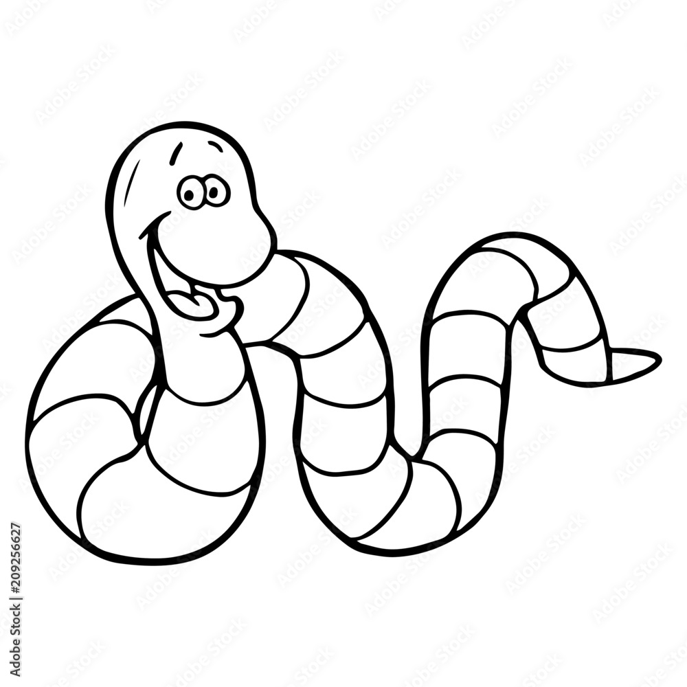 Worm cartoon illustration isolated on white background for children ...