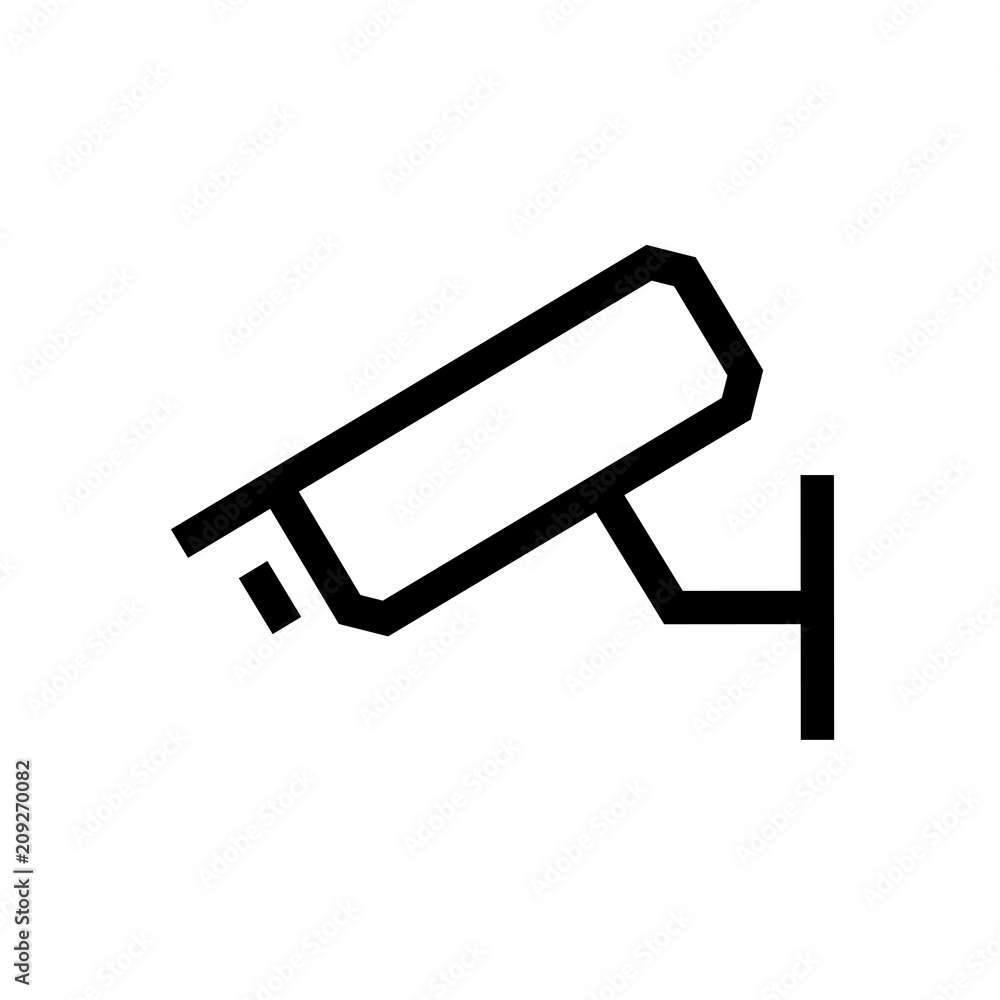 Cctv camera line icon, outline vector sign, linear style pictogram ...