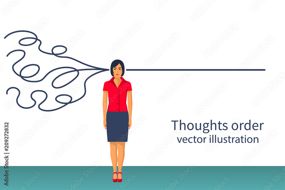 Thoughts order. Decoding understanding. Vector illustration flat design ...