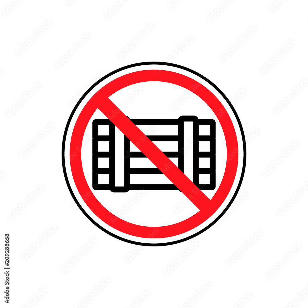 No heavy load, do not place heavy objects on surface, prohibition sign ...