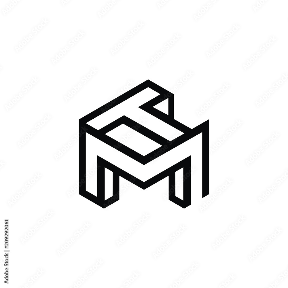 Monogram letter M and T logo Stock Vector | Adobe Stock