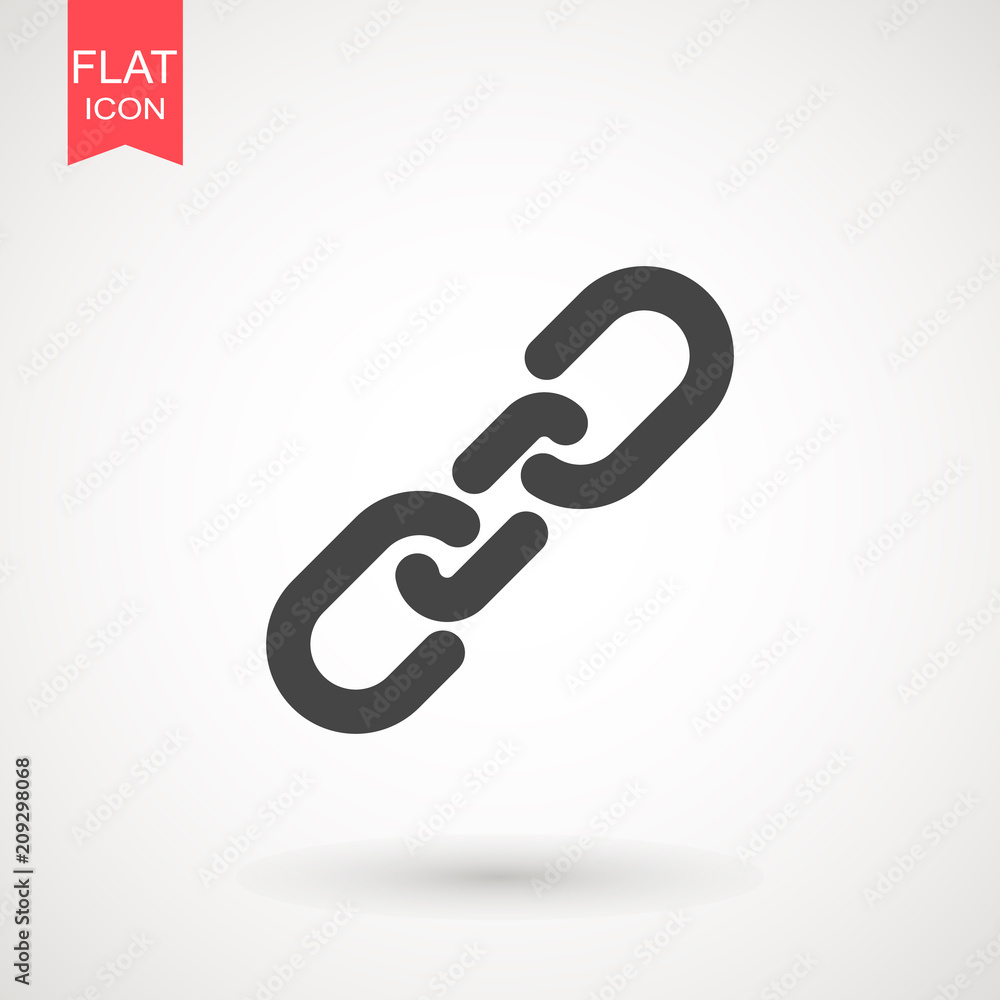 Chain Icon in trendy flat style isolated on grey background. Connection ...