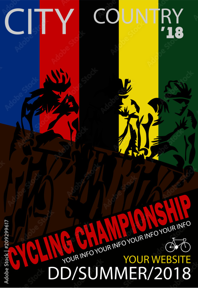 Cycling Poster Design Template Vector Illustration. Poster on bicycle ...