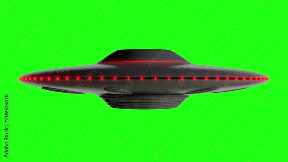 UFO - Flying saucer shape, Red lights around the outside, reflective ...