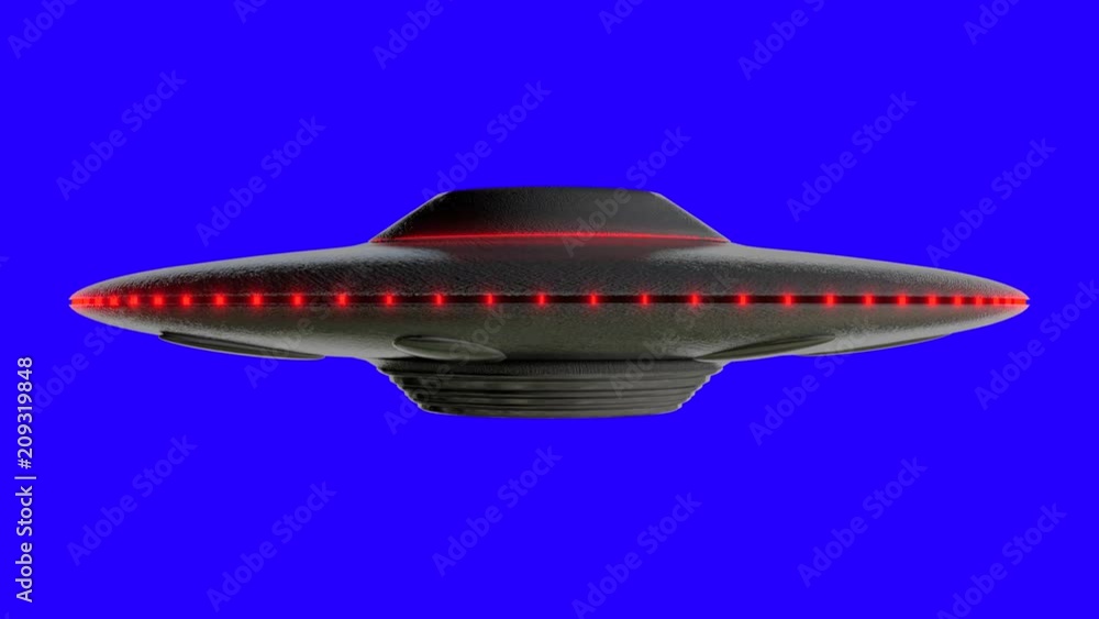 UFO - Flying saucer shape, Red lights around the outside, reflective ...