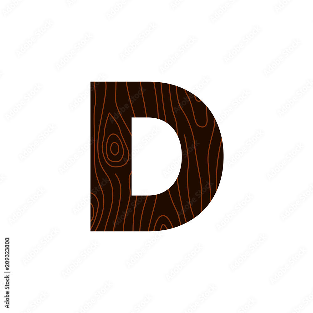 Vector Logo Letter D Wood Texture Stock Vector | Adobe Stock