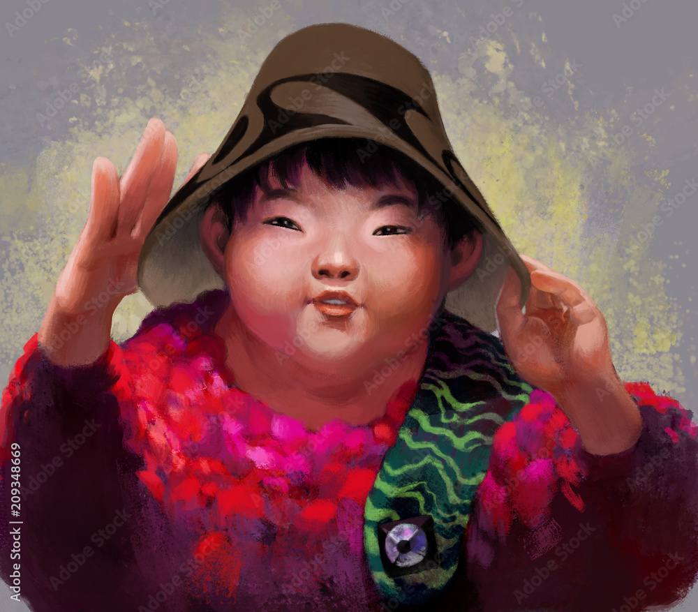 帽子をかぶったアジア人の少年のイラスト Stock Illustration Adobe Stock