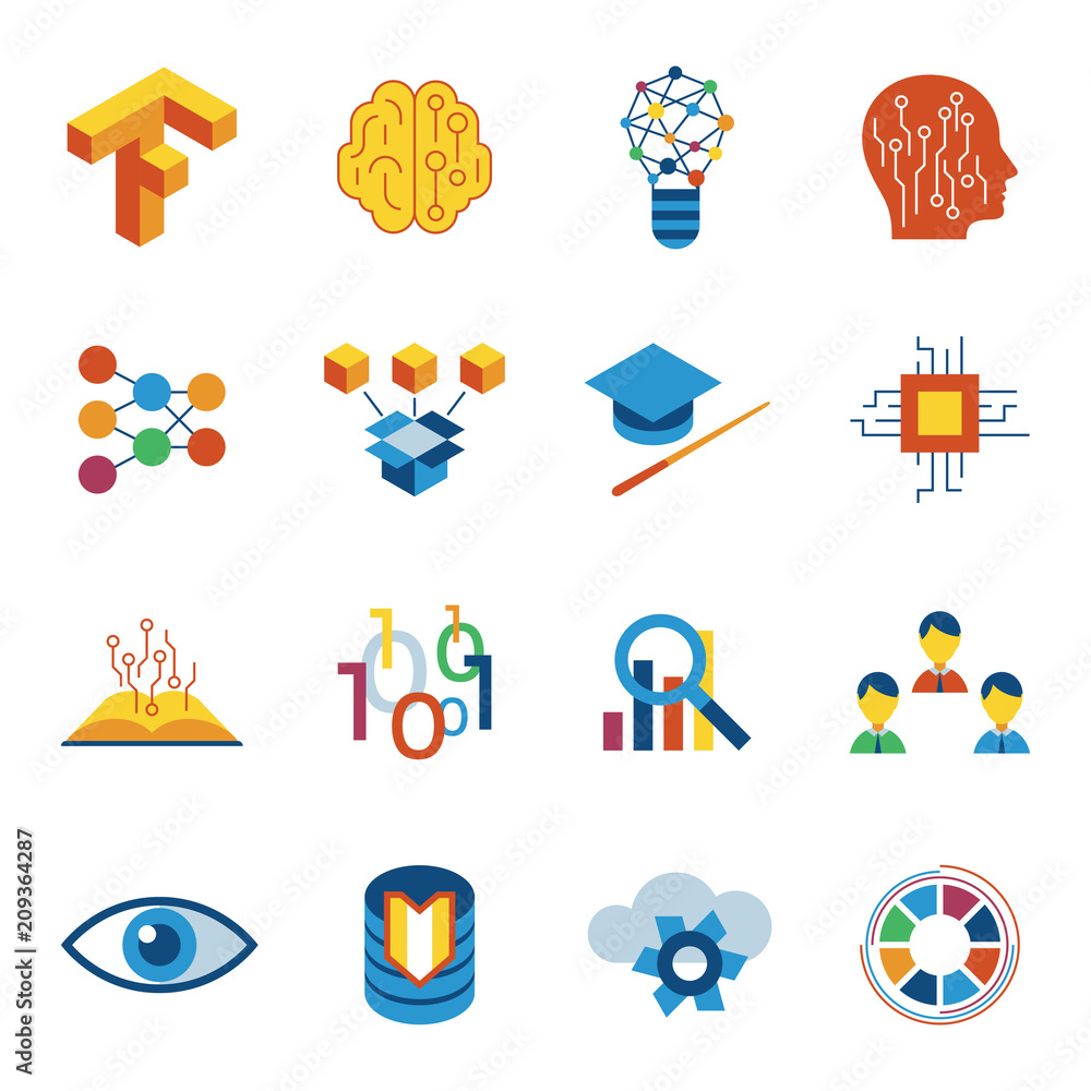 Digital vector deep learning Stock Vector | Adobe Stock