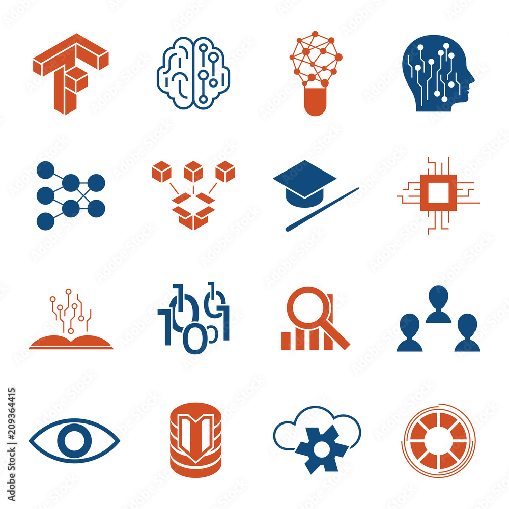 Digital vector deep learning Stock Vector | Adobe Stock