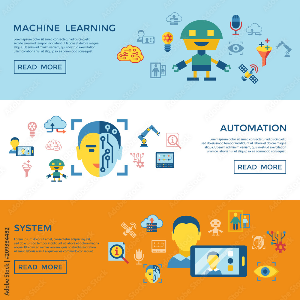 Digital vector machine learning Stock Vector | Adobe Stock